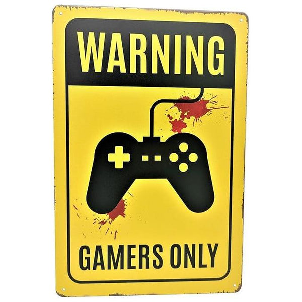 Warning: Gamers Only Metal Sign - Far Kew Emporium