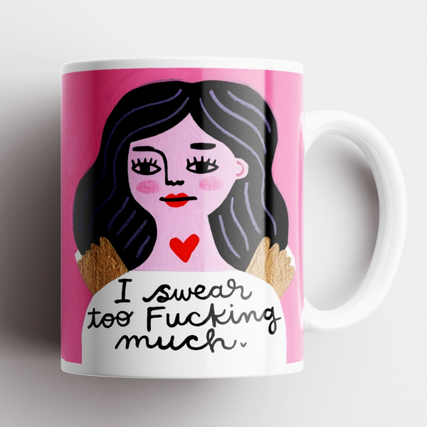 I Swear Too Much Grumpy Angel Mug - Far Kew Emporium
