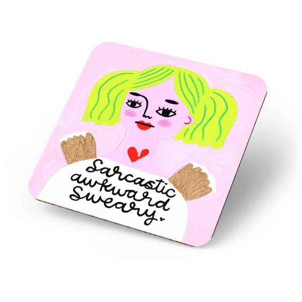 Sarcastic Awkward Sweary Grumpy Angel Coaster - Far Kew Emporium