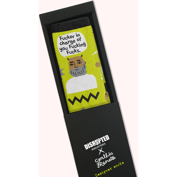 Fucker in Charge Grumpy Bastard Socks - Far Kew Emporium